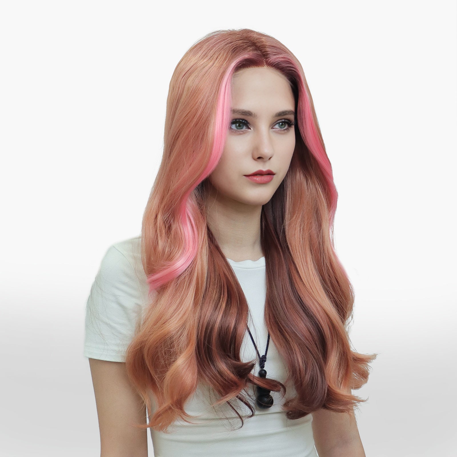 IMstyle Angel Tpart lace front apricot with pinky money pieces layer c ...