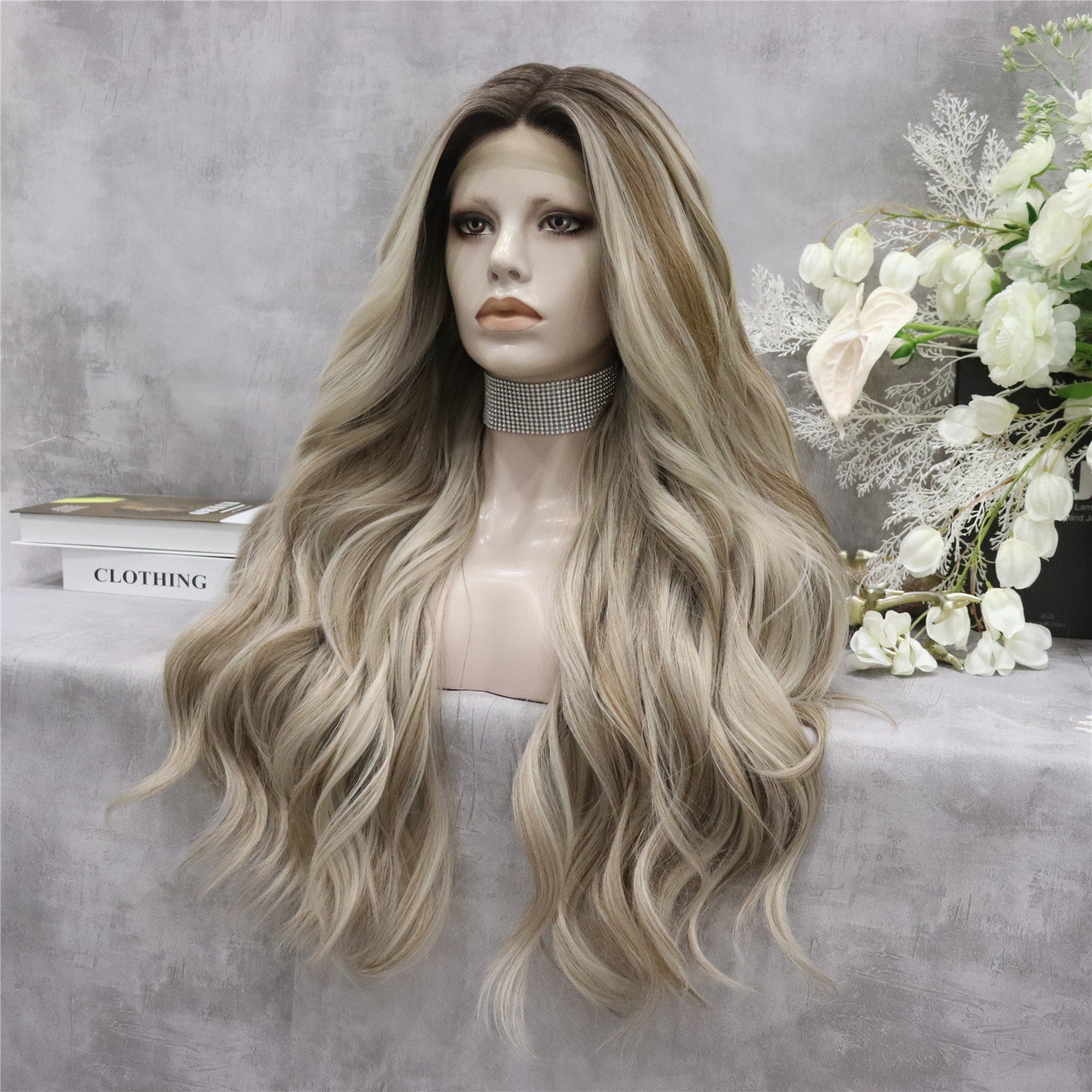 Angela Collection-Chloe Imstyle ash brown with highlight darkroot T-pa ...