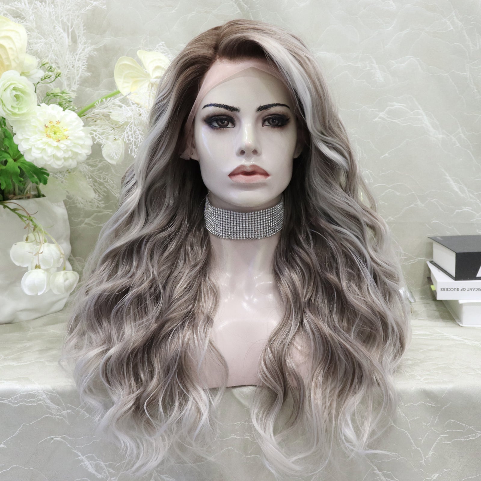 Brenda Collection-Elena-New Ash Blonde with soft rooting Curly 26inche ...