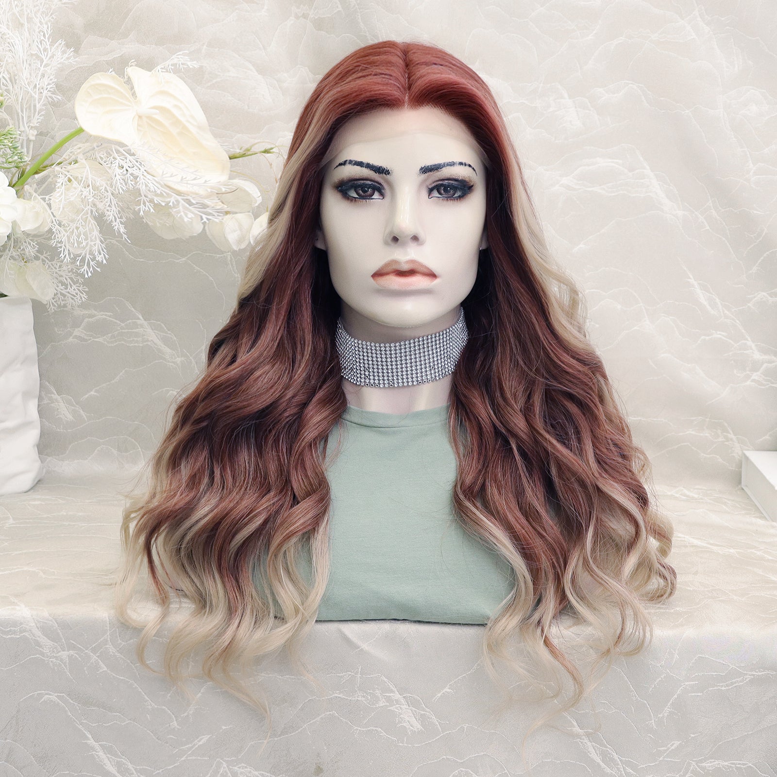 Brenda Collection-Ragen T part cinnamon red wavy style 24 inches ...