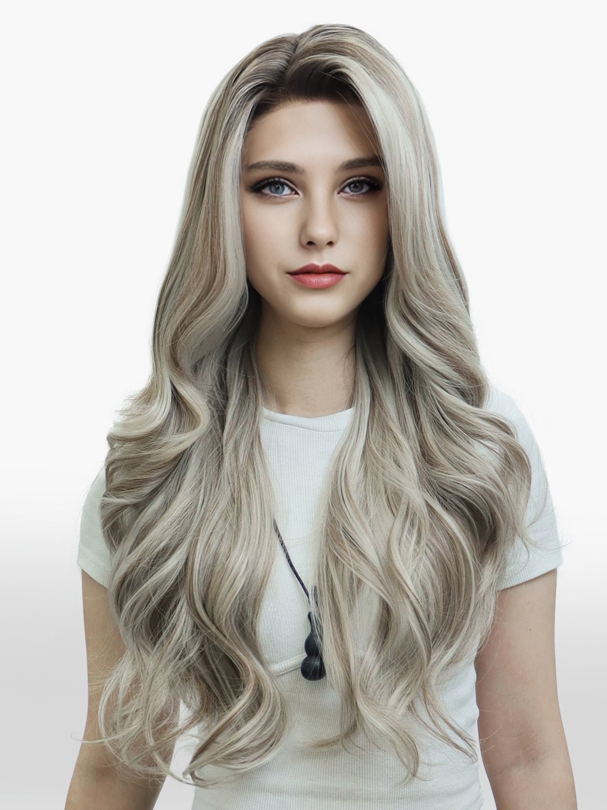 IMstyle Kayla Siver with Brown highlight Big layer lace wig 13*4 free ...