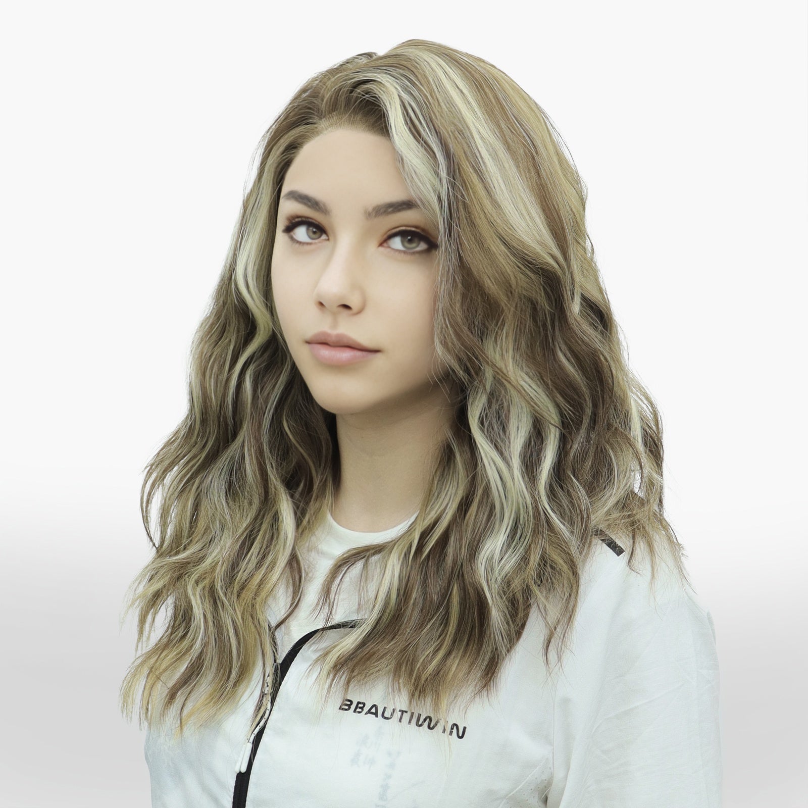 imstyle Pearl loose water wavy with brown and blonde highlight free pa – Imstylewigs