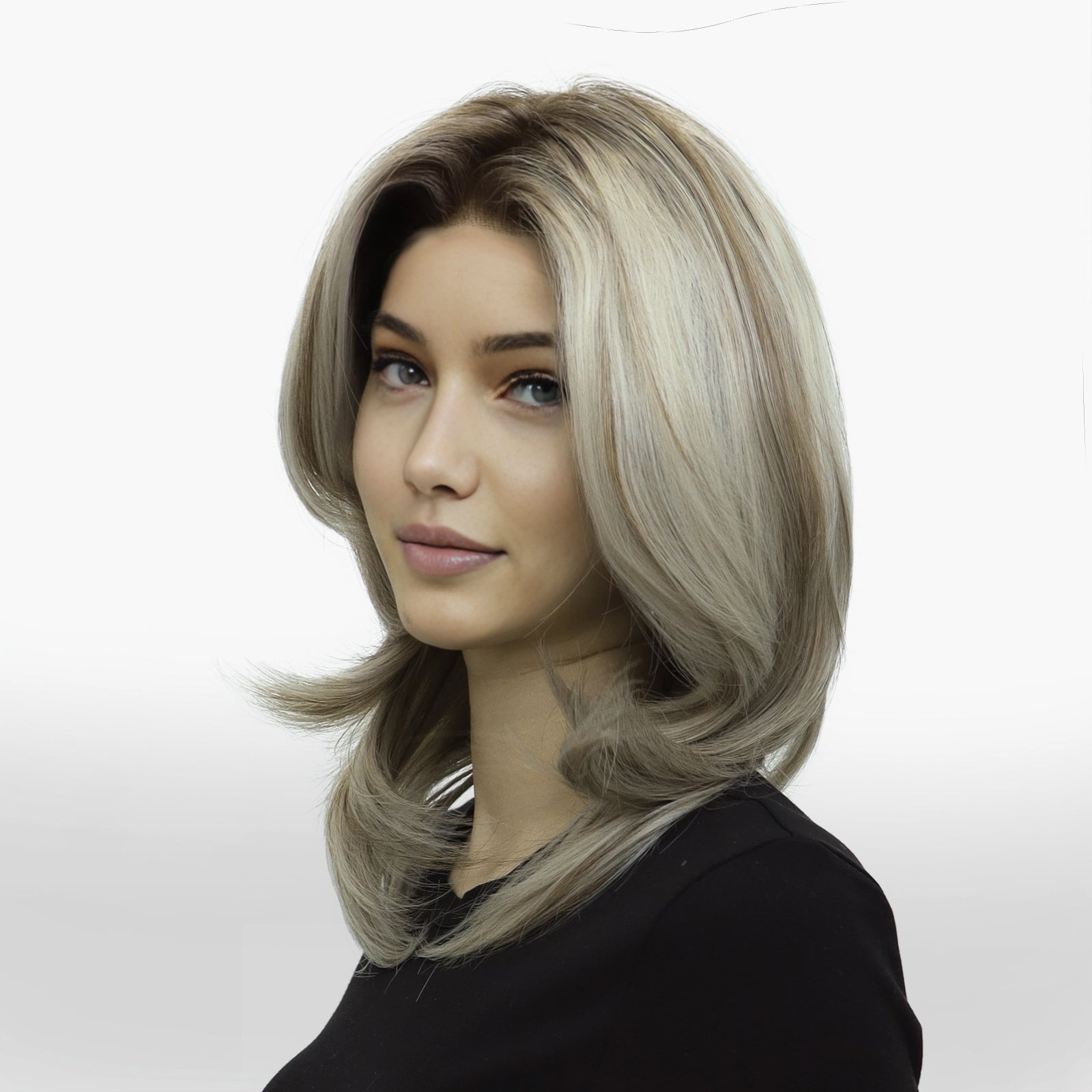 IMstyle Sabrina cool tone blonde with highlight 14inches with layer cu ...