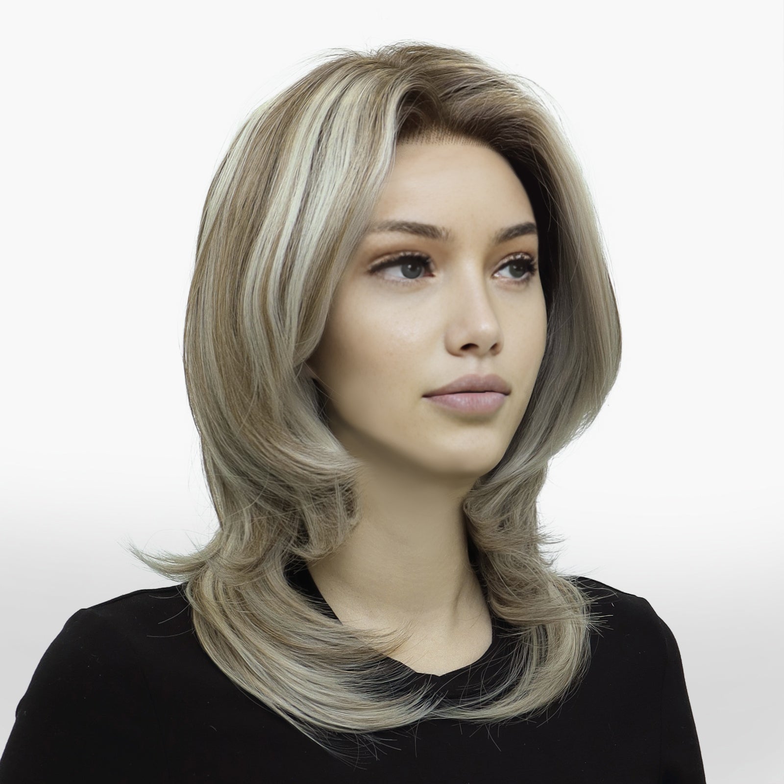 IMstyle Sabrina cool tone blonde with highlight 14inches with layer cu ...