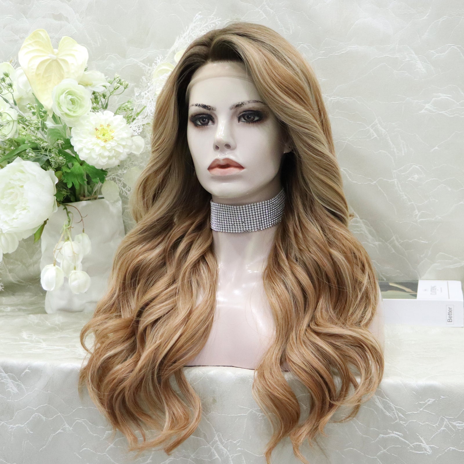 IMstyle Susan 13*4 free parting lace front wigs light brown with highl ...