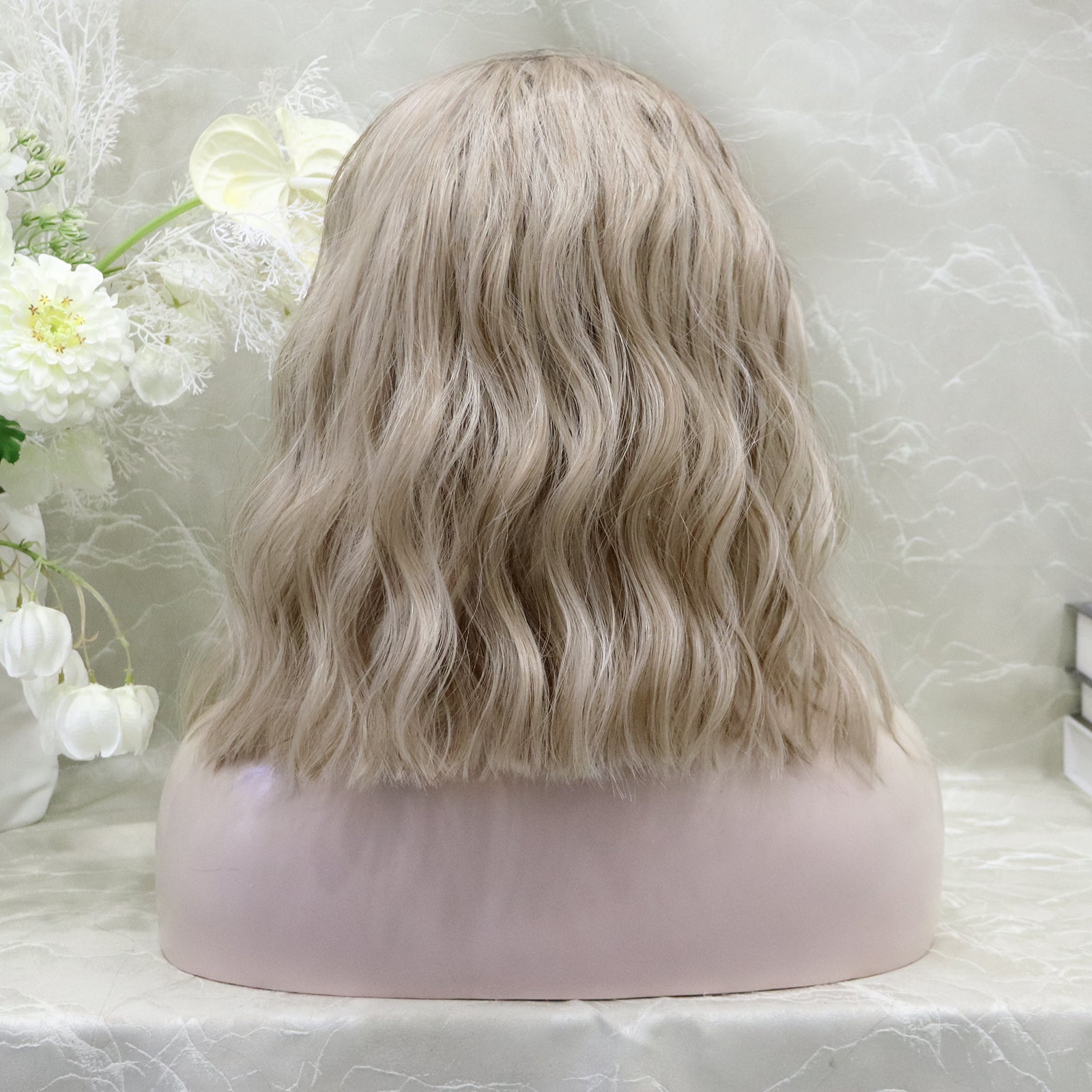 IMstyle TATA Wave Blonde Bob Style Summer vibe 13*4 lace Front Synthet ...