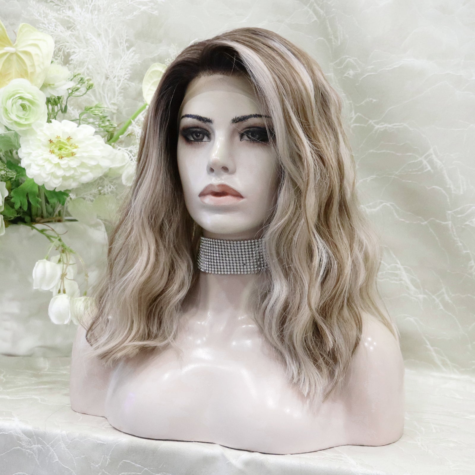 IMstyle TATA Wave Blonde Bob Style Summer vibe 13*4 lace Front Synthet ...