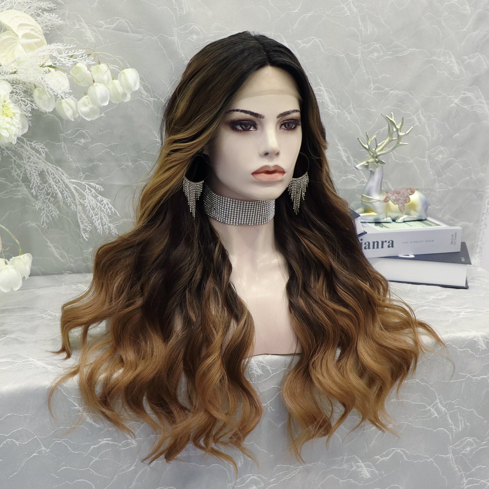 IMstyle Lori 26 inches T part Lace Front Cap body wavy Dark Brown ...