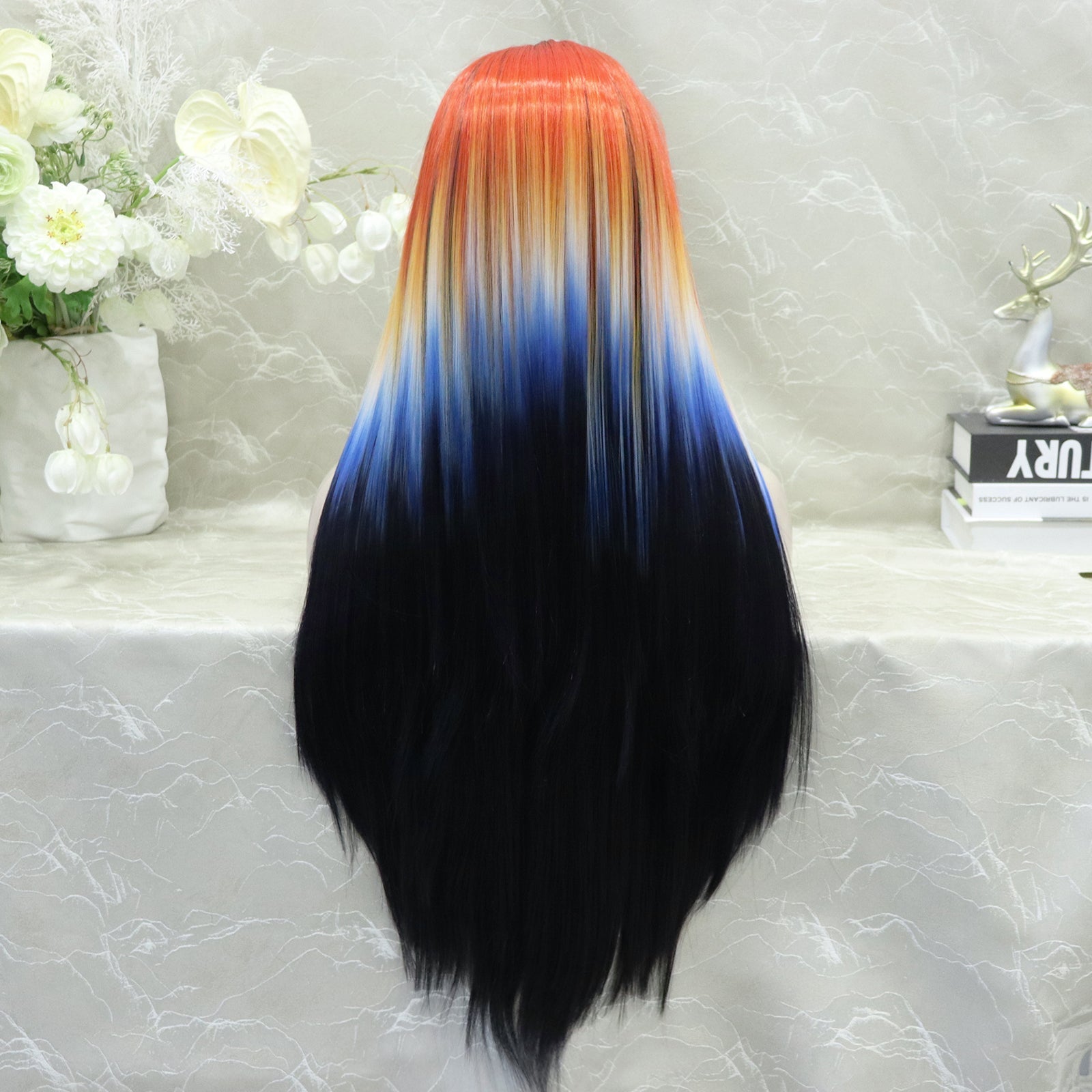 Parrot colorful and Black 13*3 lace front wig W189-1B/COLORFUL ...