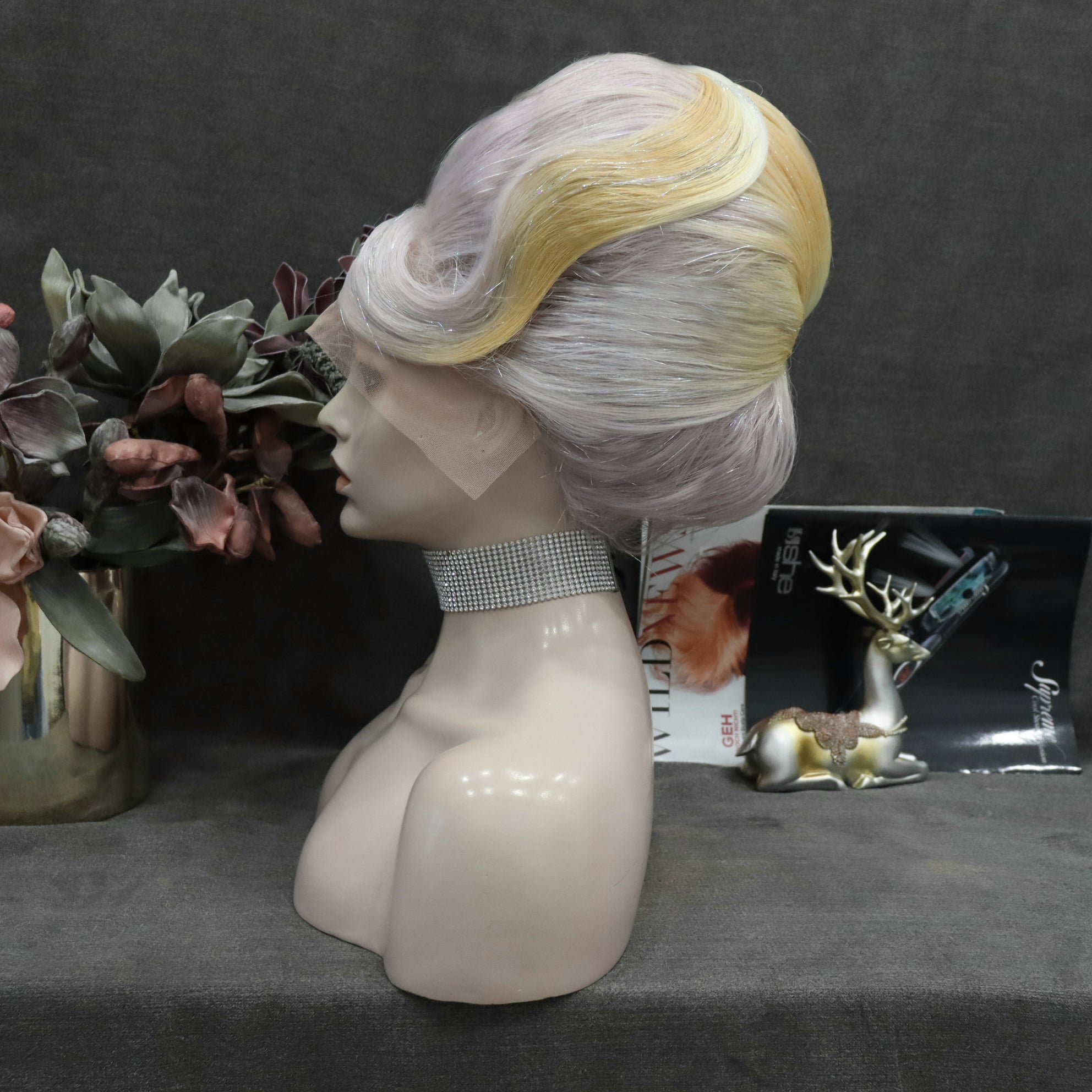 Stepmother Gray And Golden Ombre Beehive Styled Wig – Imstylewigs