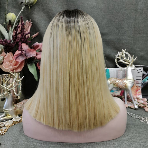 Imstyle Coco Dark Rooted Blonde Parting Synthetic Lace Front Wigs 14 ...
