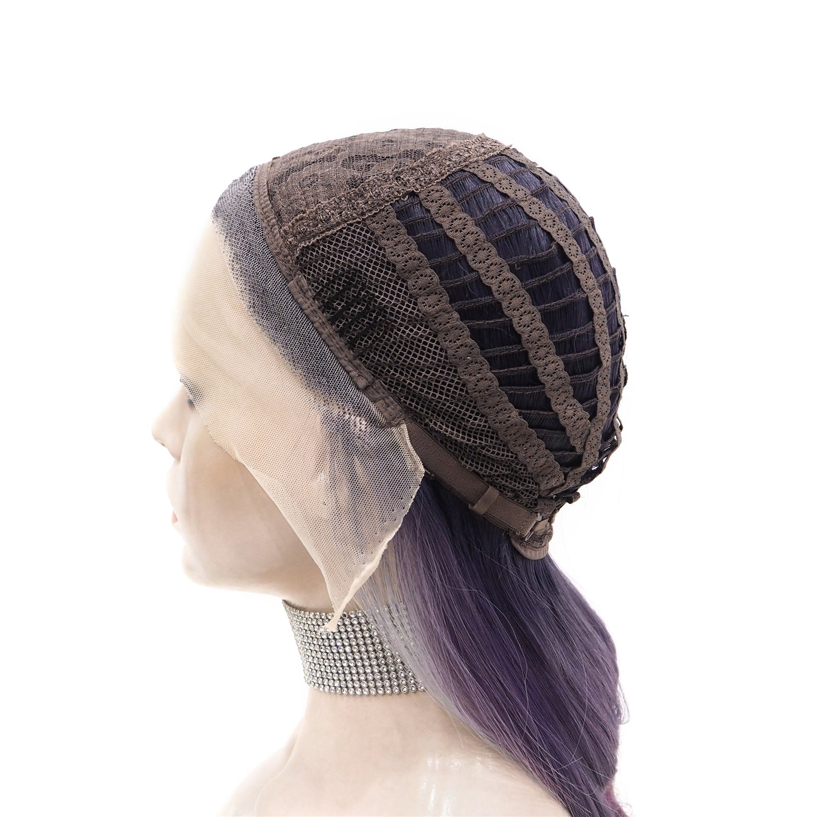 Grape Purple Fade Long Straight Synthetic Lace Front Imstyle Costume W ...