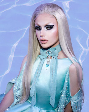 Luna - Silver Gray Long Straight Synthetic Lace Front Cosplay Wig ...